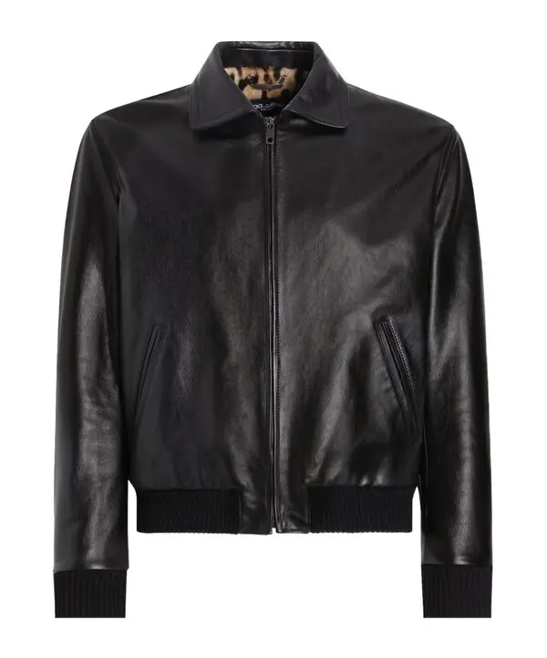 Dolce & Gabbana Leather Bomber Jacket