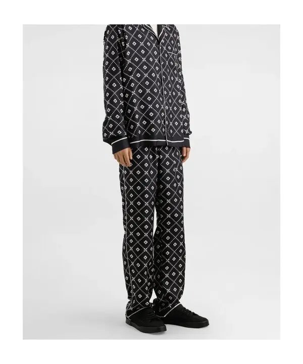 Dolce & Gabbana Geometric-pattern Drawstring Trousers