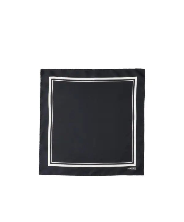 TOM FORD Tonal-frame Pocket Square - Black