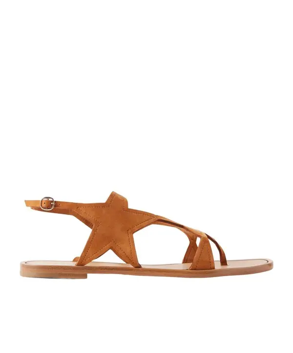 Gabriela Hearst Star-shaped Flat Sandals - Tan