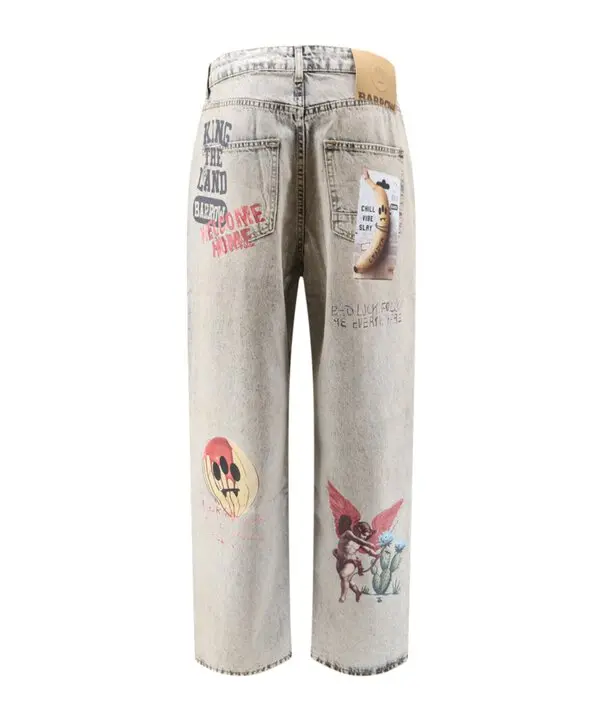 BARROW Graphic Wide-leg Jeans