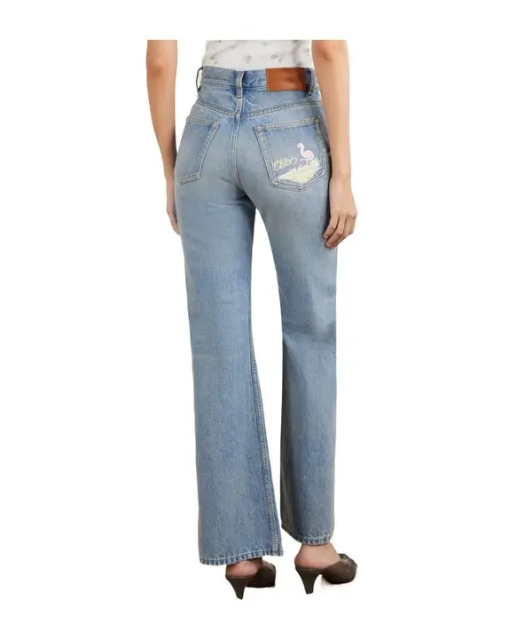 Chloé Flamingo Embroidered Jeans