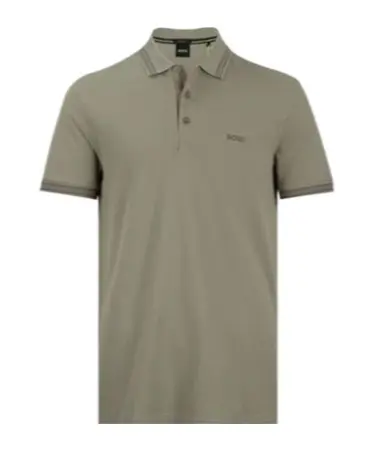 Hugo Boss Logo Embroidered Short-sleeved Polo Shirt - Gray