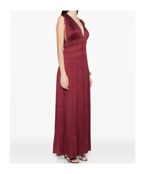 Ulla Johnson Tasneem V-neck Tie-shoulder Maxi Dress