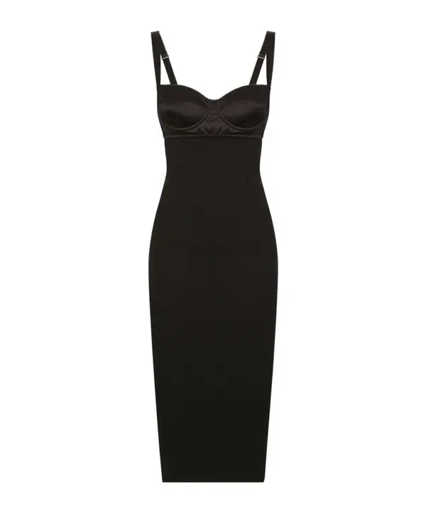 Dolce & Gabbana Bustier-style Sleeveless Midi Dress - Black