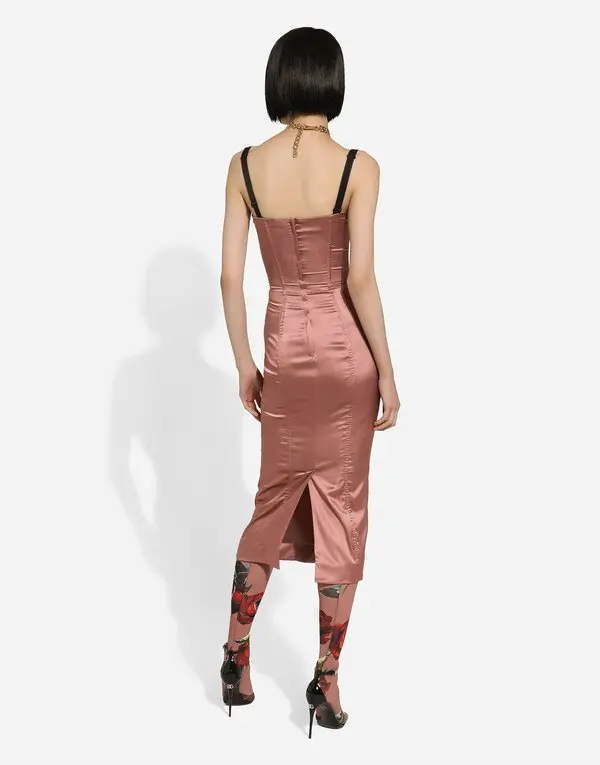 Dolce & Gabbana Satin Corset Midi Dress