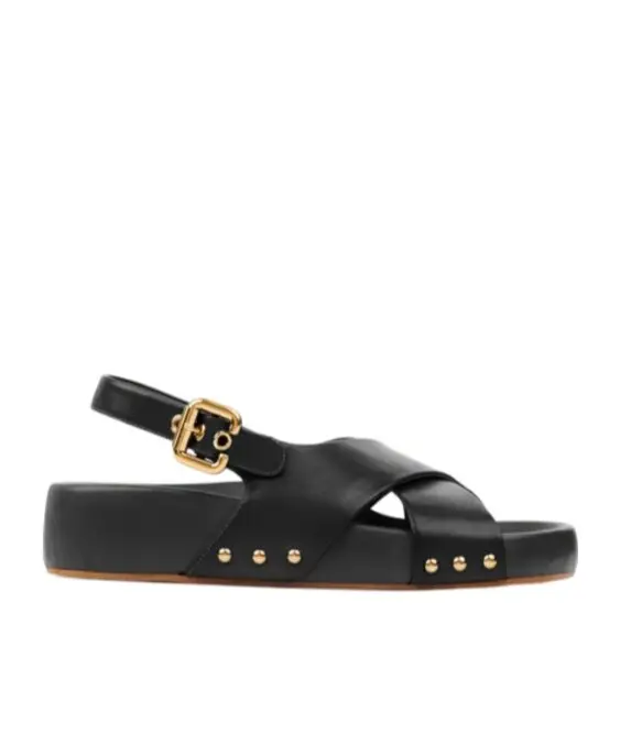 Chloé Mae Buckle Detailed Sandals - Black