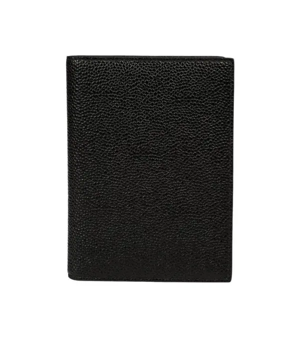 Thom Browne Rwb Stripe Detailed Passport Holder - Black
