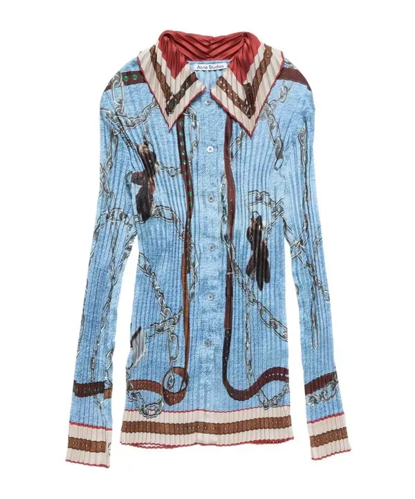 Acne Studios Pleated Button-up Shirt - Blue