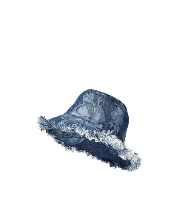 Fendi Fringed-edge Denim Bucket Hat