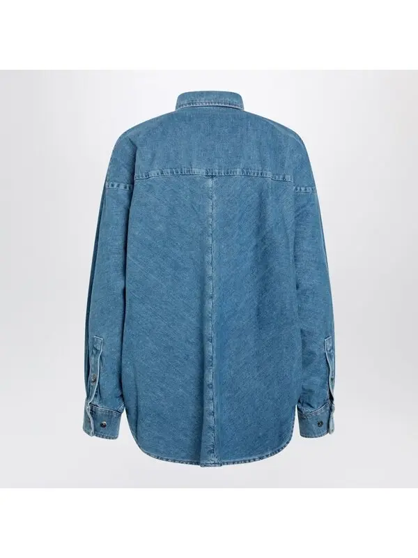 Loewe Relaxed Fit Embroidered Denim Shirt - Light Blue