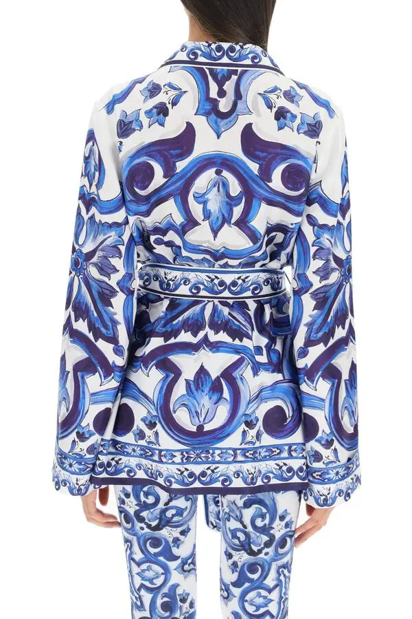 Dolce & Gabbana Majolica Print Silk Shirt