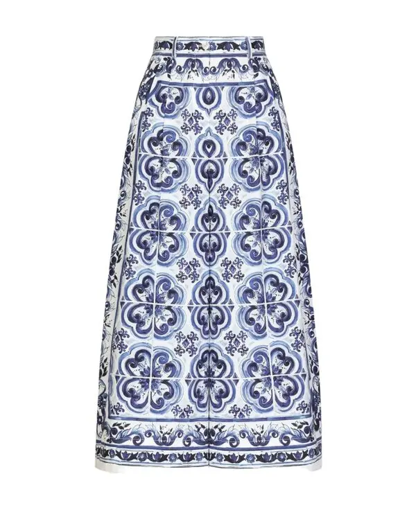 Dolce & Gabbana Majolica Print Cropped Culottes