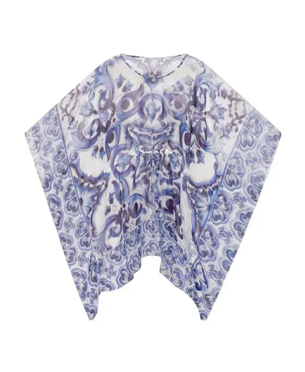 Dolce & Gabbana Majolica-print Silk Dress - Blue