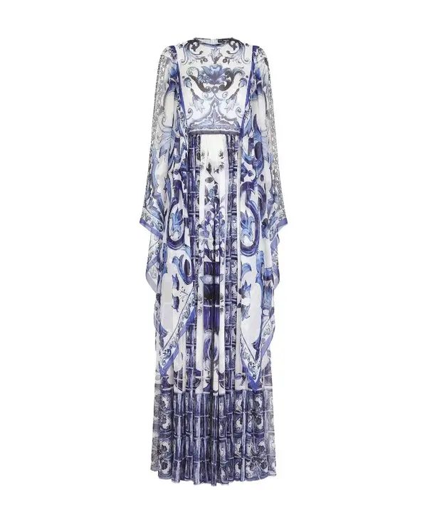 Dolce & Gabbana Majolica Print Floor Length Gown - Multicolor