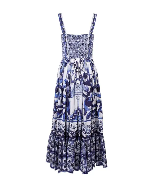 Dolce & Gabbana Majolica-print Bustier Maxi Dress