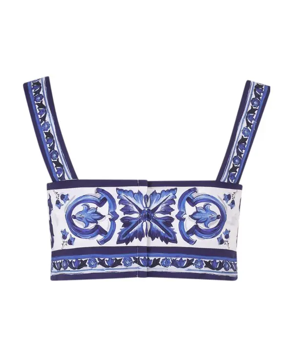 Dolce & Gabbana Majolica-print Square Neck Top