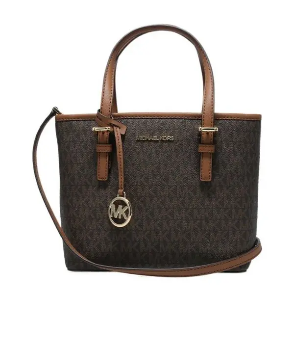 Michael Kors Jet Set Travel Logo Satchel Bag - Black