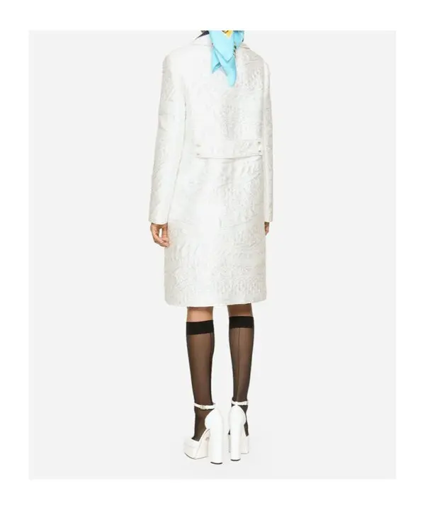 Dolce & Gabbana Floral-jacquard Belted Coat