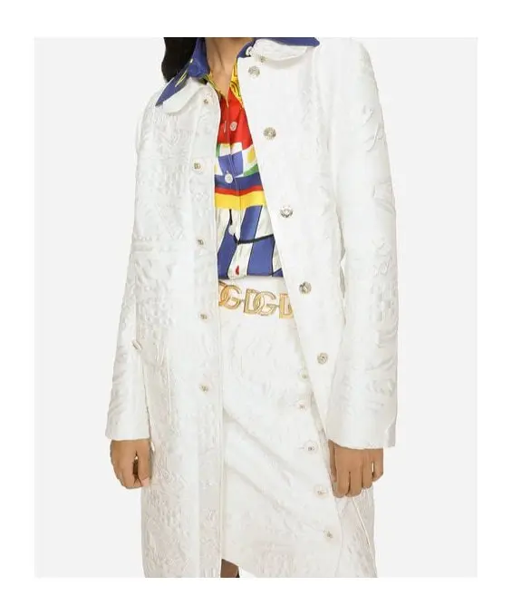 Dolce & Gabbana Floral-jacquard Belted Coat