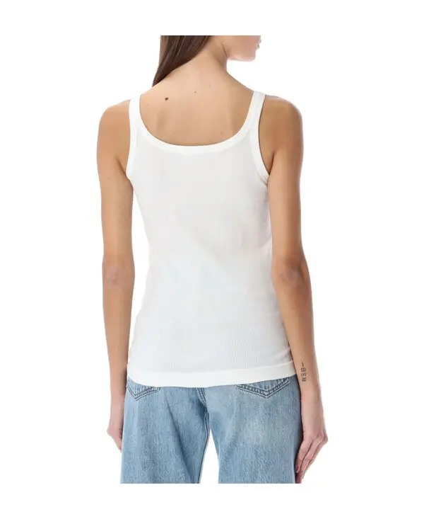 Dolce & Gabbana Logo Plaque Ribbed Tank Top