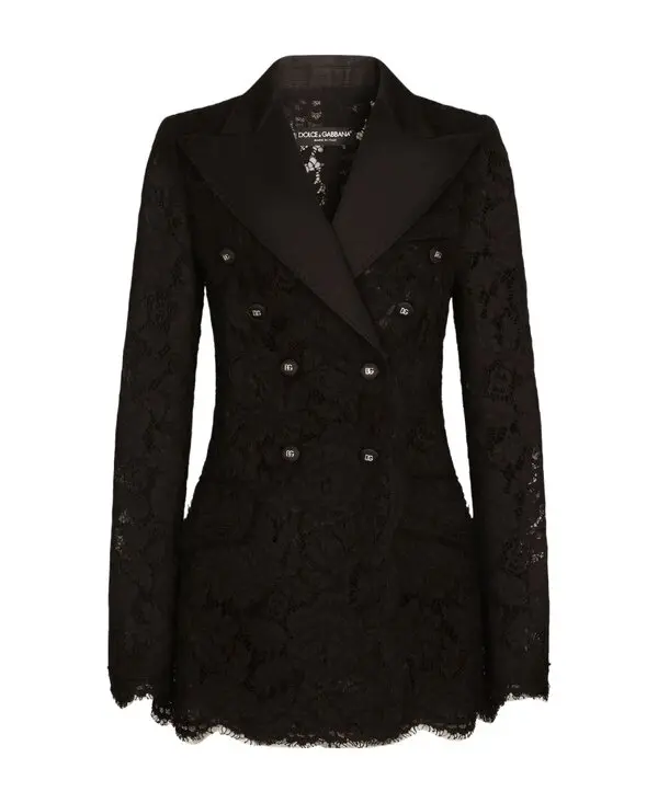Dolce & Gabbana Double-breasted Lace Blazer - Black