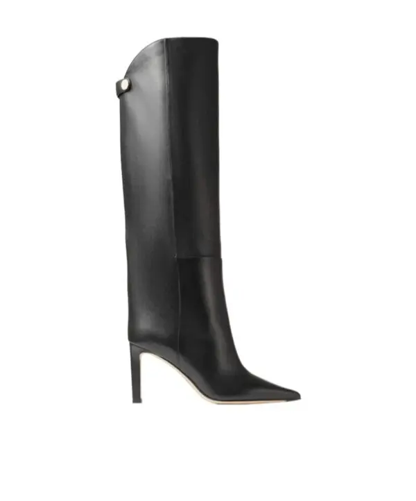 JIMMY CHOO Knee High Stiletto Boots - Black