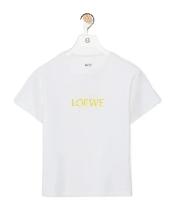 Loewe Logo Embroidered T-shirt - White