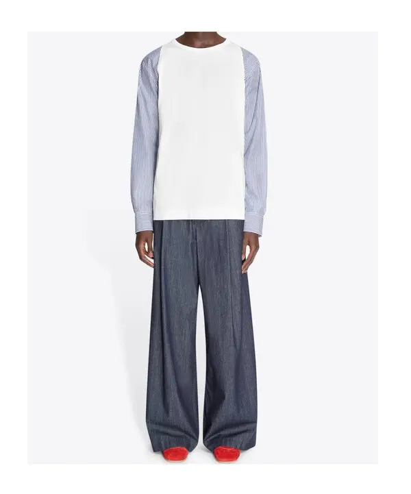 Dries Van Noten Contrast-sleeves Cotton T-shirt