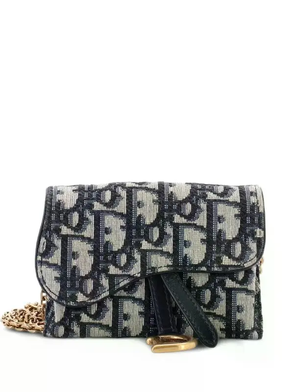 Dior Saddle Nano Pouch Oblique Canvas Belt Bag - Blue