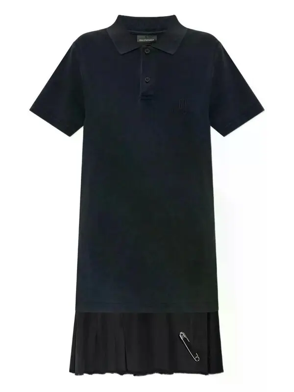 Balenciaga Pleated-panel Polo Dress
