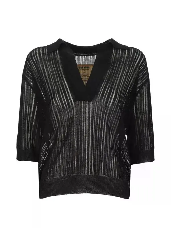 UMA WANG Ladder-stitch V-neck Sweater