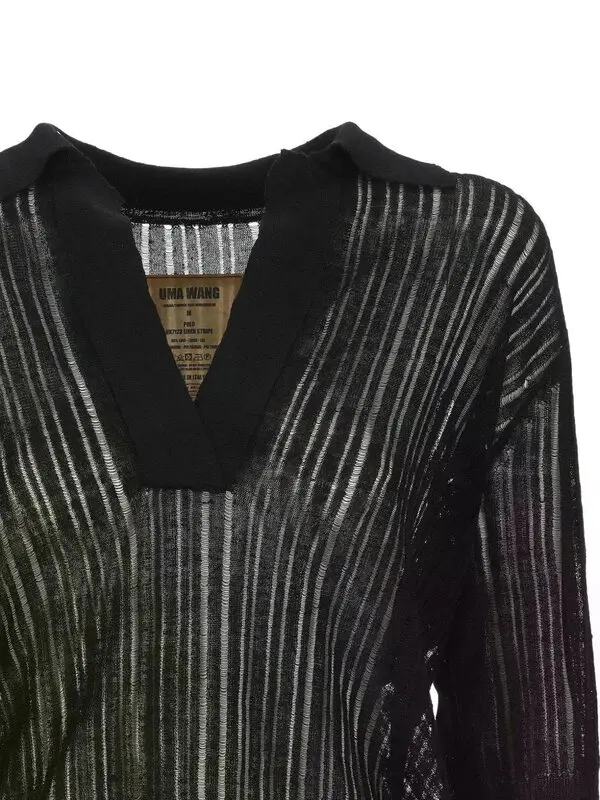 UMA WANG Ladder-stitch V-neck Sweater