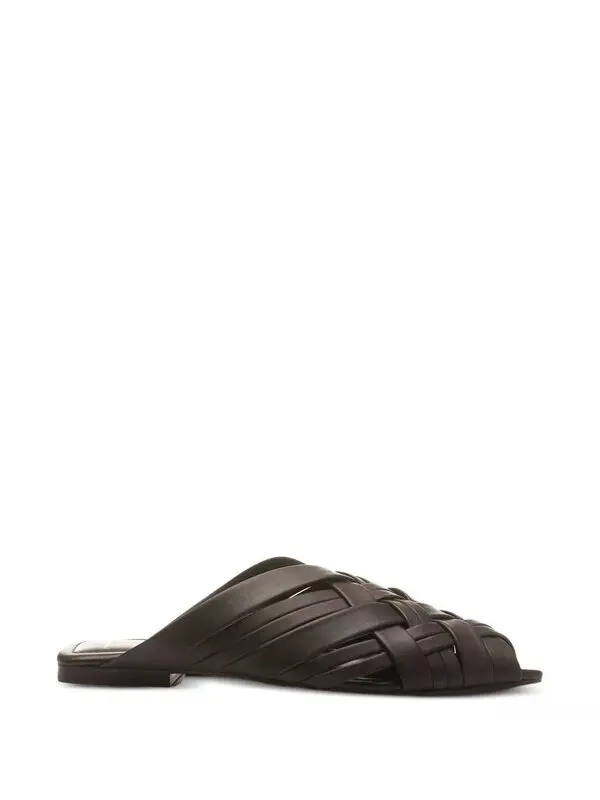 SPAZIO CORRIDONI 1 Woven Leather Flat Sandals