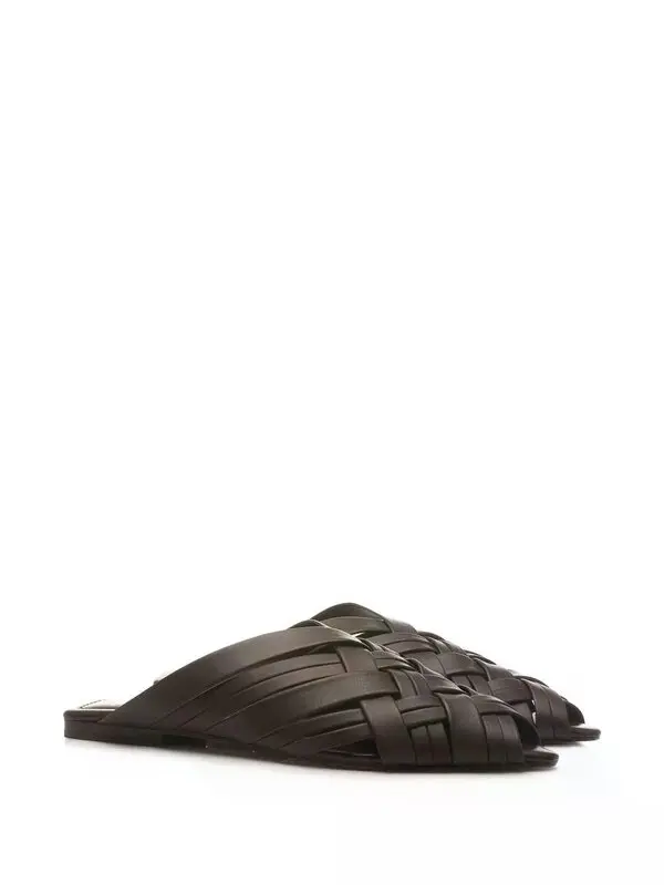 SPAZIO CORRIDONI 1 Woven Leather Flat Sandals