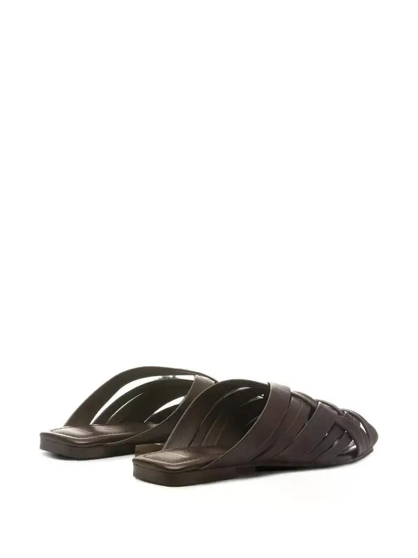 SPAZIO CORRIDONI 1 Woven Leather Flat Sandals