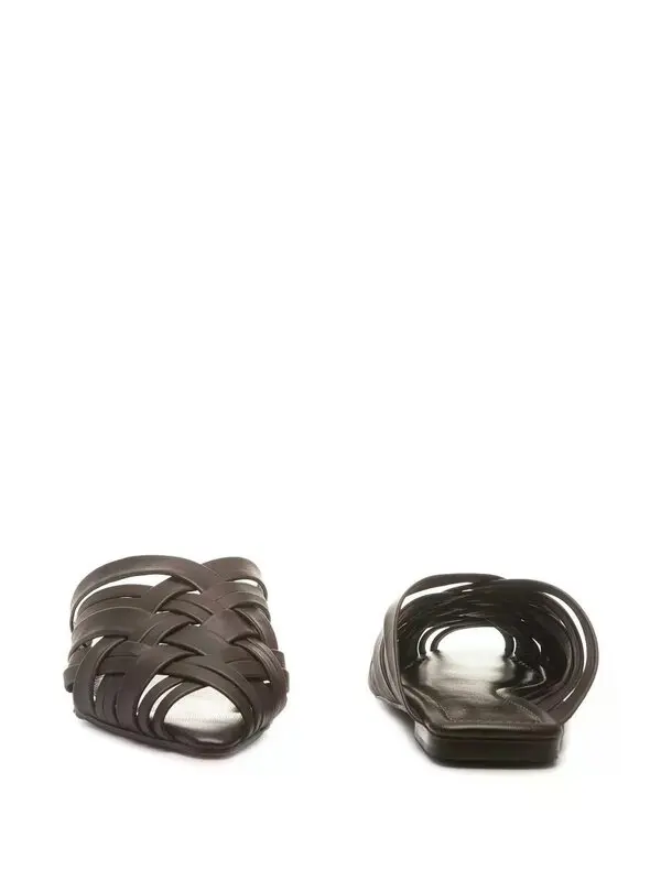 SPAZIO CORRIDONI 1 Woven Leather Flat Sandals