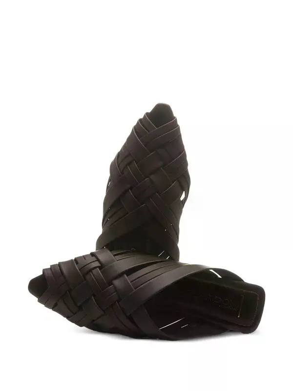 SPAZIO CORRIDONI 1 Woven Leather Flat Sandals