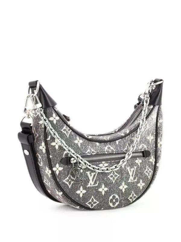 LOUIS VUITTON Loop Hobo Bag Monogram Jacquard Denim - Black