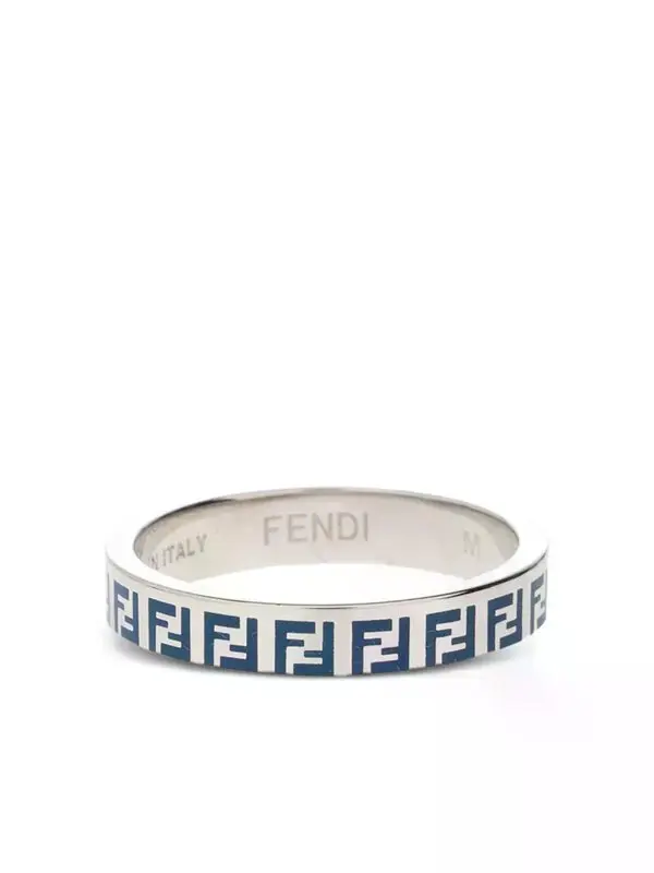 Fendi Logo Pattern Ring - Silver