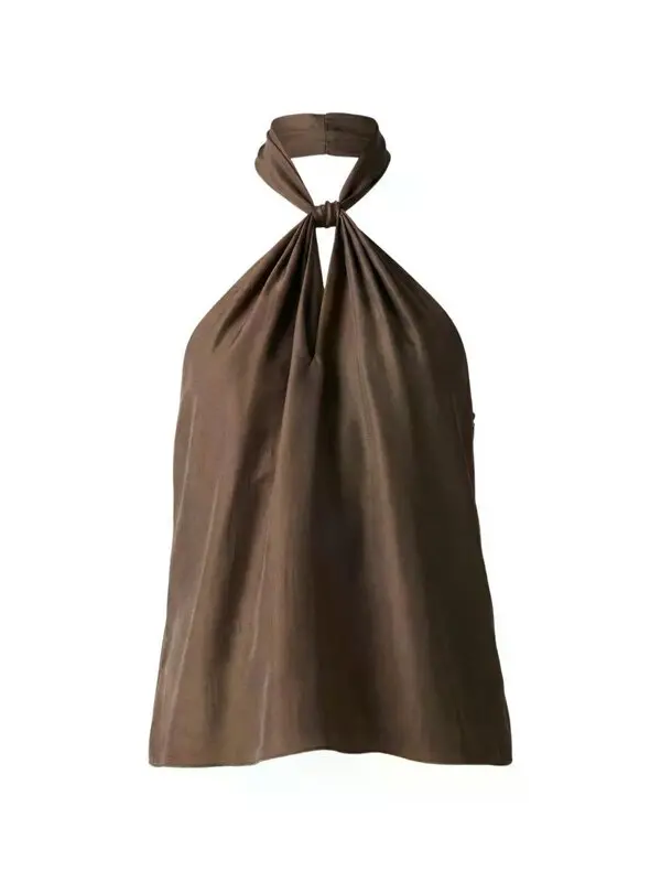 TOCCIN Everlee Knotted Halterneck Blouse