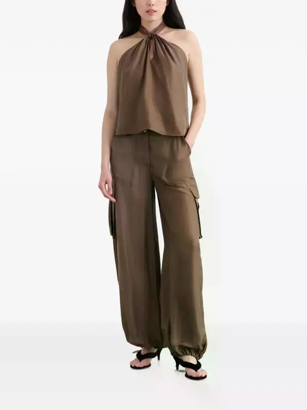 TOCCIN Everlee Knotted Halterneck Blouse