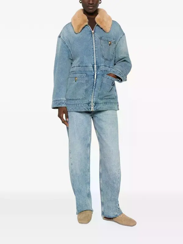 Sandro Leather-patch Jeans