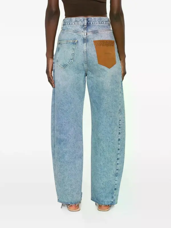 Sandro Leather-patch Jeans