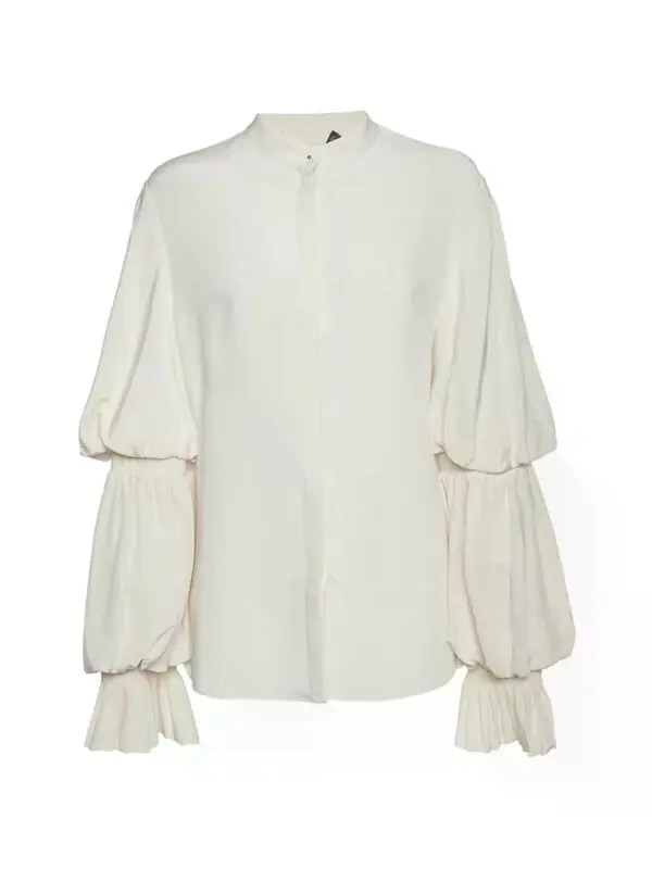 Alexander McQueen Silk Ruffle-sleeve Shirt