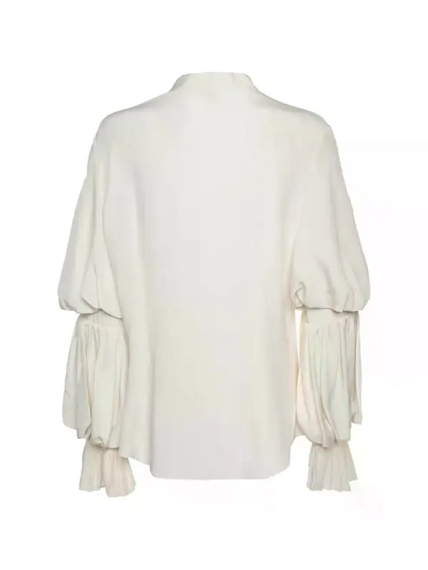 Alexander McQueen Silk Ruffle-sleeve Shirt