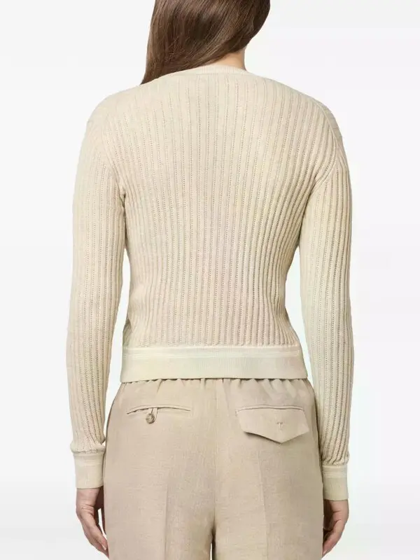 TOD'S Ribbed-knit Buttoned Cardigan