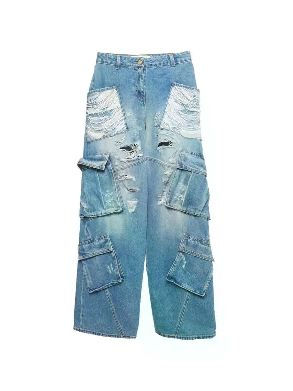 Elisabetta Franchi Sequin Embellished Cargo Jeans
