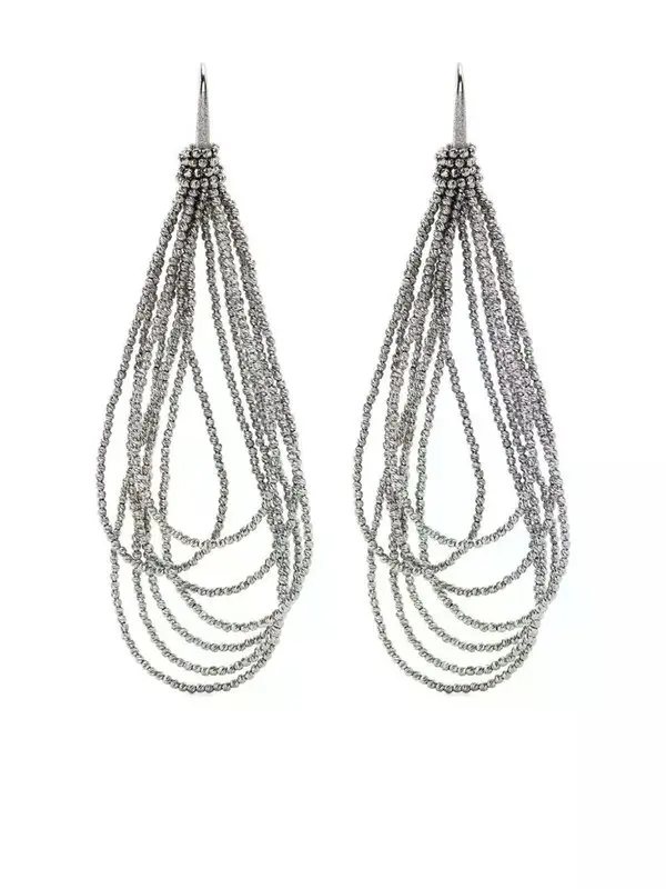 Brunello Cucinelli Monili Chain Drop Earrings - Grey