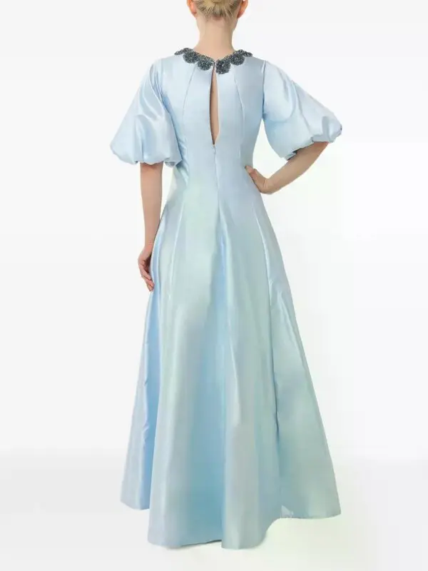 BARUNI Jawher Beaded-collar Maxi Gown - Blue